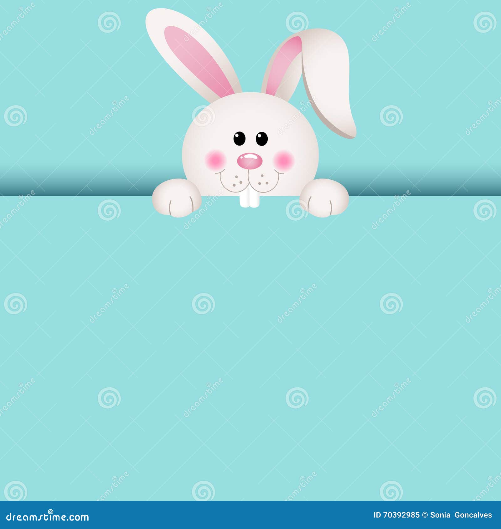 Cute bunny peeking out stock vector. Illustration of spring - 70392985