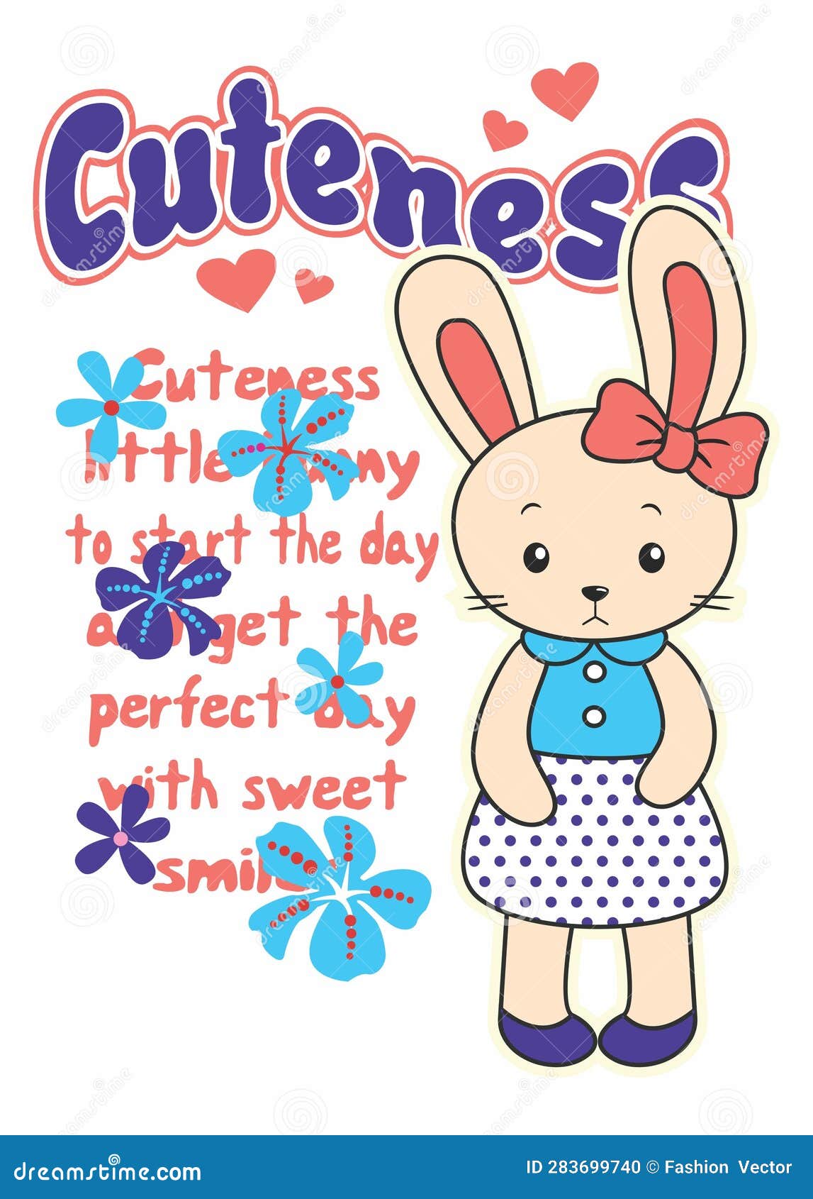 Cute Bunny Print Vector Art Stock Vector - Illustration of little ...