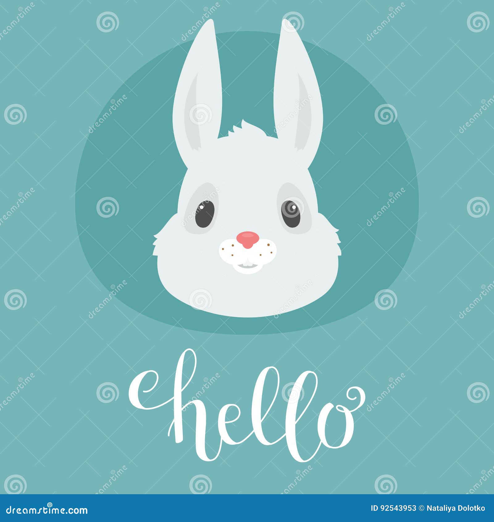 Cute bunny/rabbit head stock vector. Illustration of mammal - 92543953