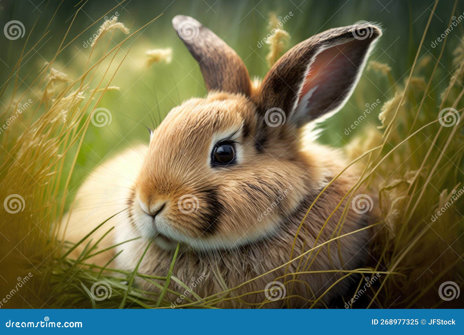 A Cute Bunny Rabbit Laying in Tall Grass Stock Illustration ...