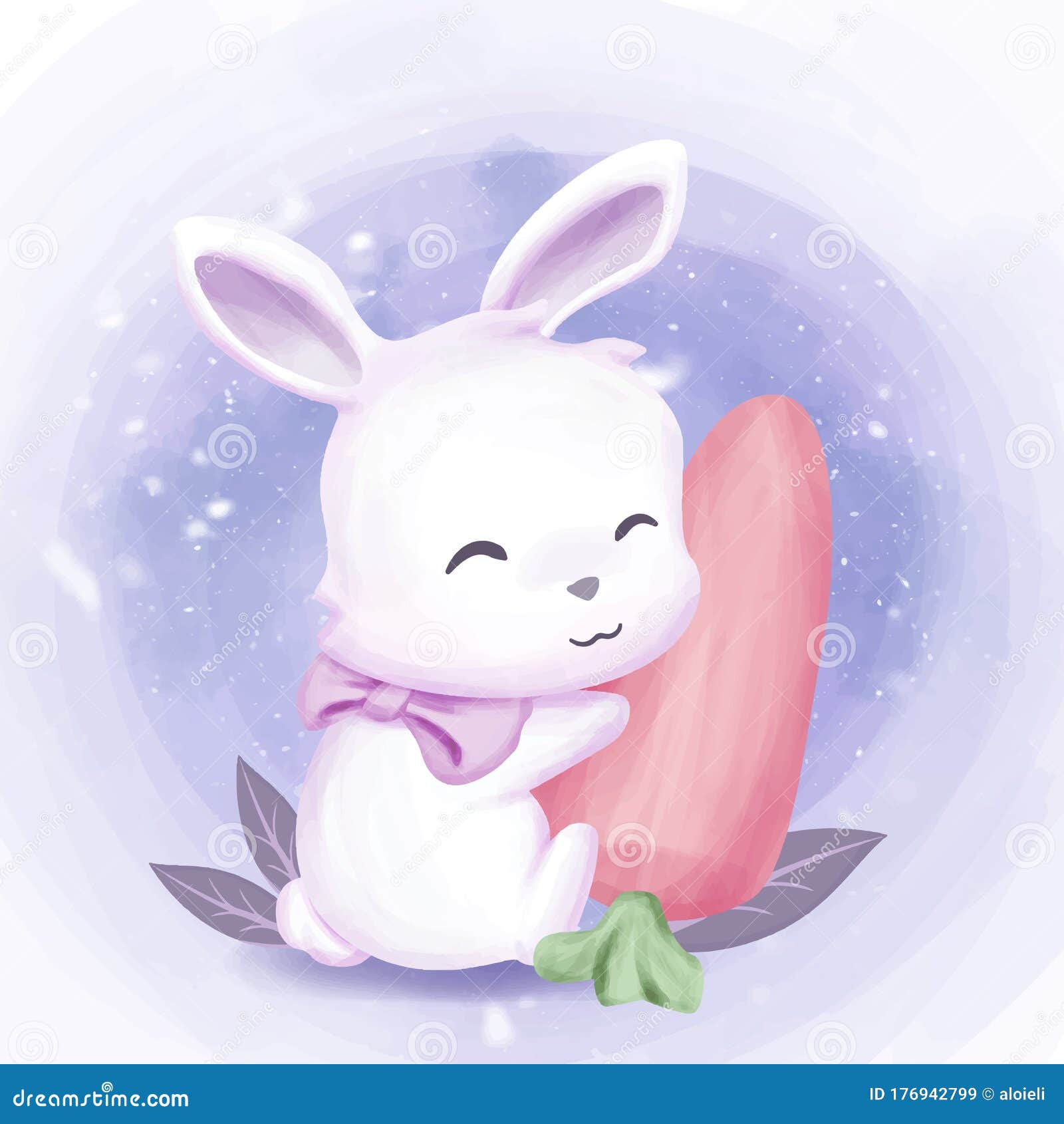 Cute Bunny Rabbit Love Carrot Stock Illustration - Illustration of ...