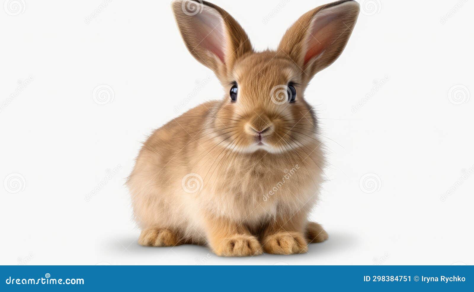 Cute Bunny Rabbit on White Background. Stock Image - Image of fluffy ...