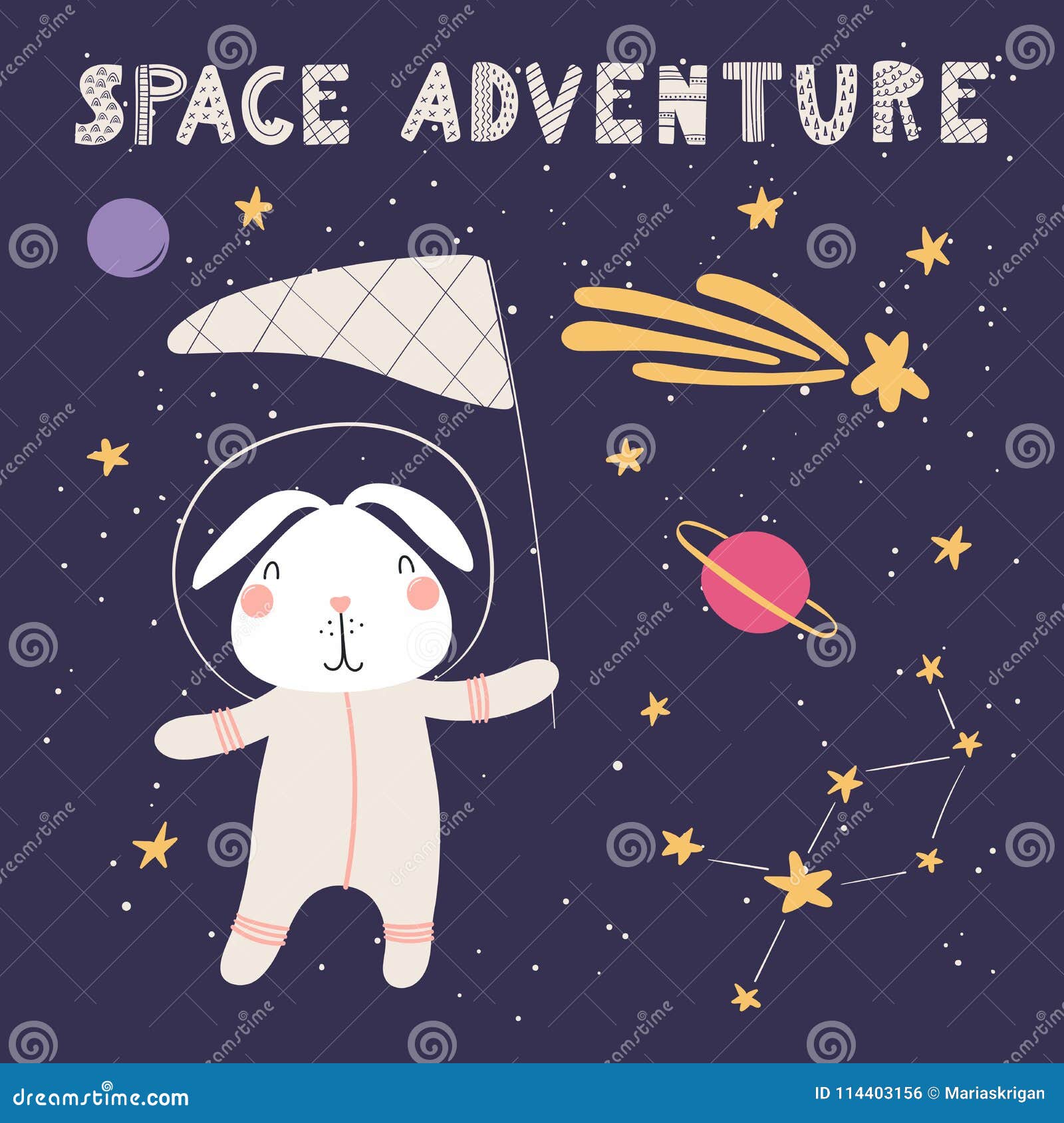 Cute bunny in space stock vector. Illustration of drawn - 114403156 Cute bunny in space stock vector. Illustration of drawn - 114403156