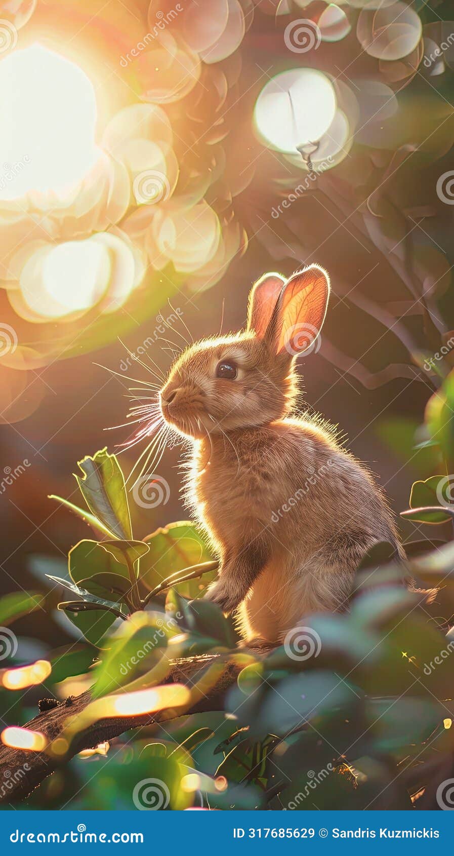 A Cute Bunny on the Sun. Generative AI. Stock Illustration ...