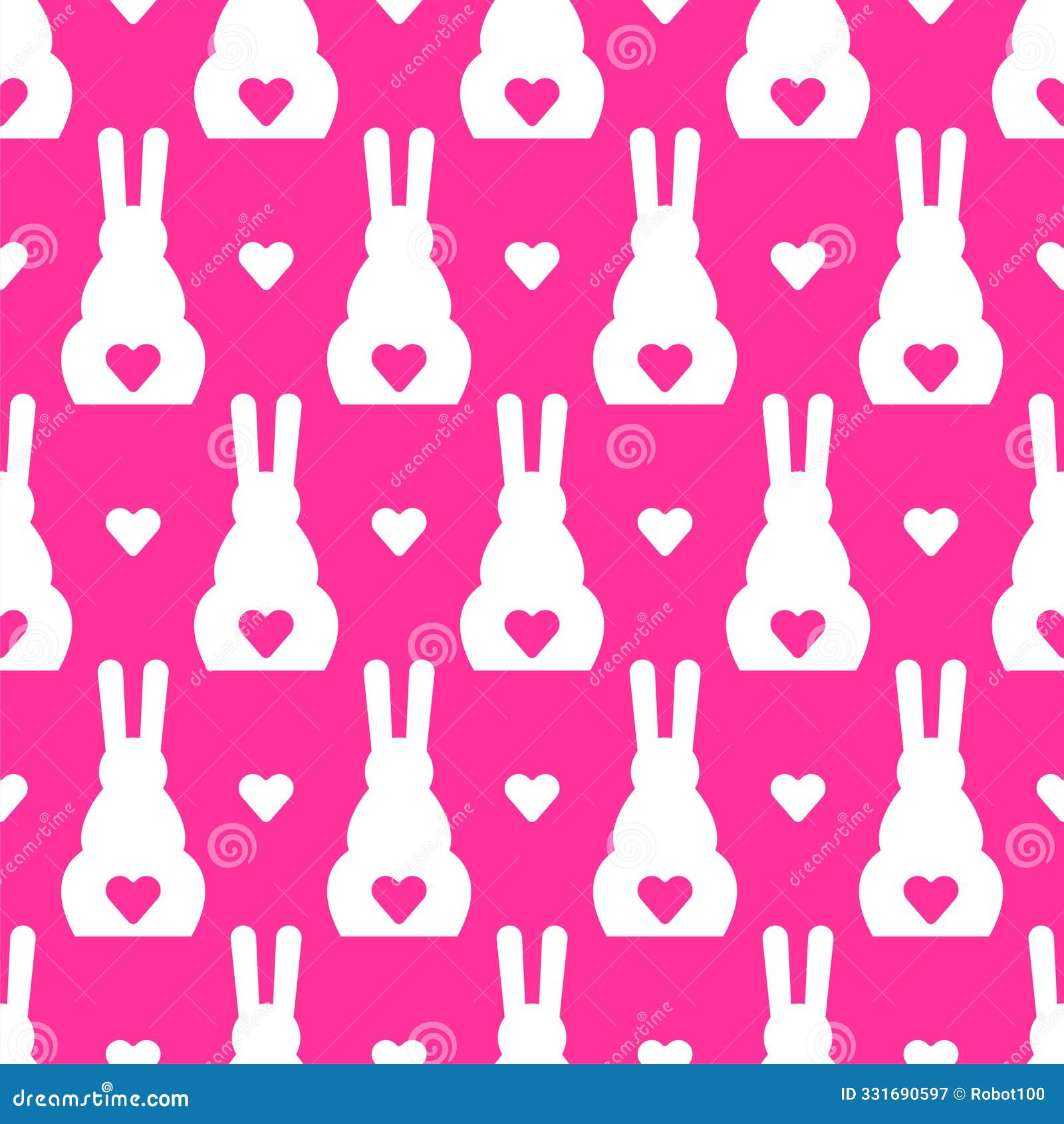 Cute Bunny Tail Heart Pattern Seamless. Baby Fabric Texture Stock ...
