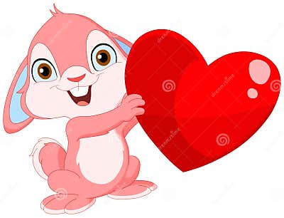 Cute bunny valentine stock vector. Illustration of animal - 12570897