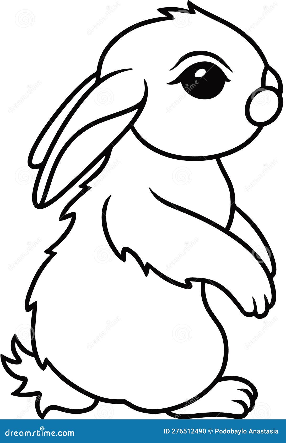 Cute bunny vector stock vector. Illustration of cloud - 276512490