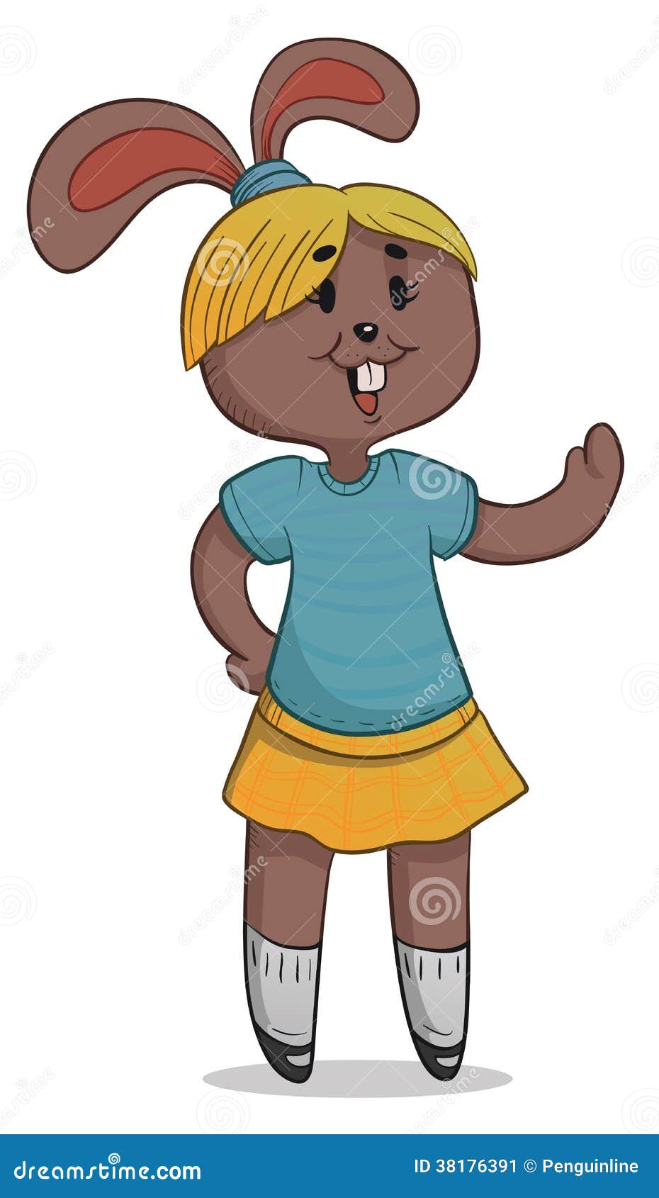 Cute Bunny Waving stock vector. Illustration of cute - 38176391