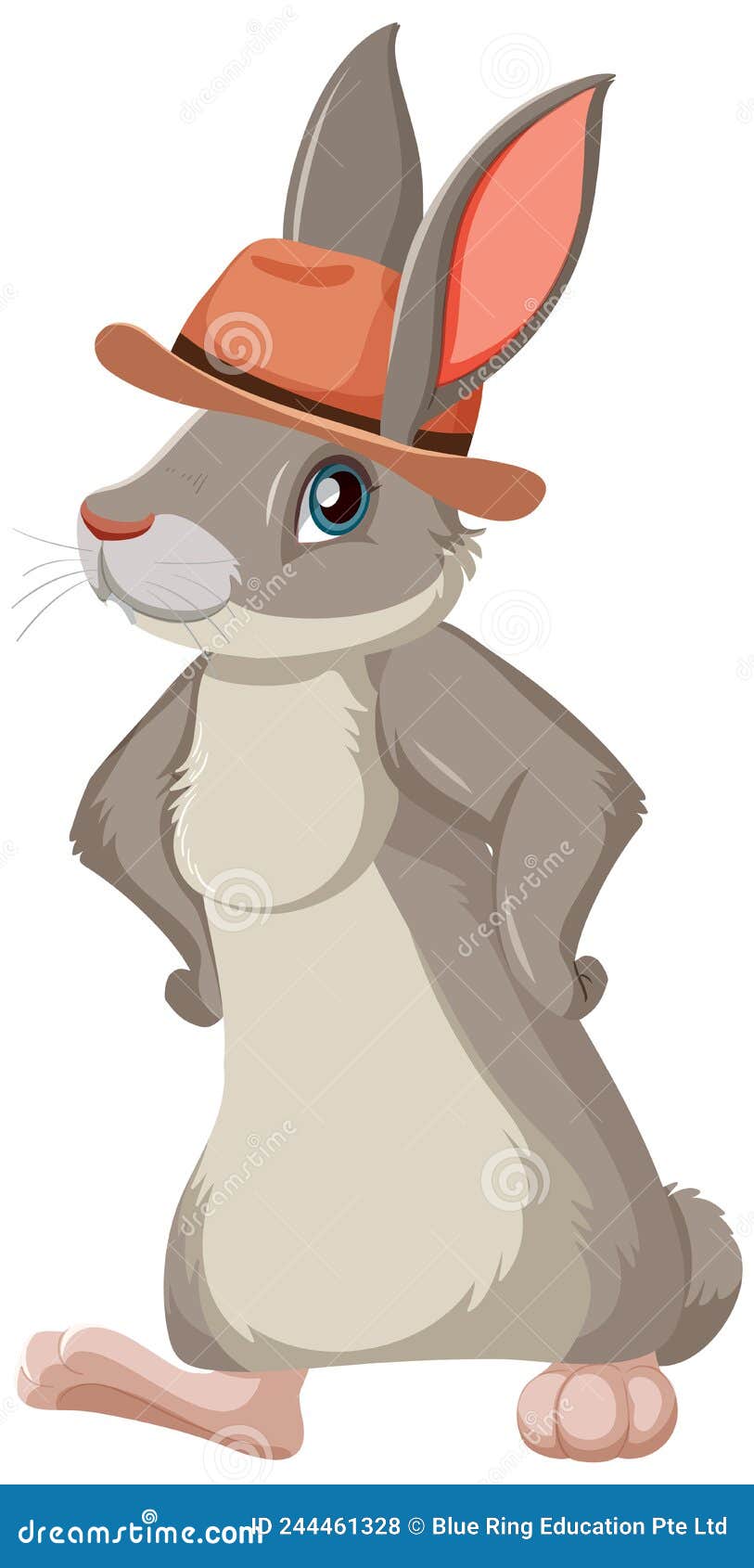 Cute bunny wearing hat stock vector. Illustration of clothing - 244461328