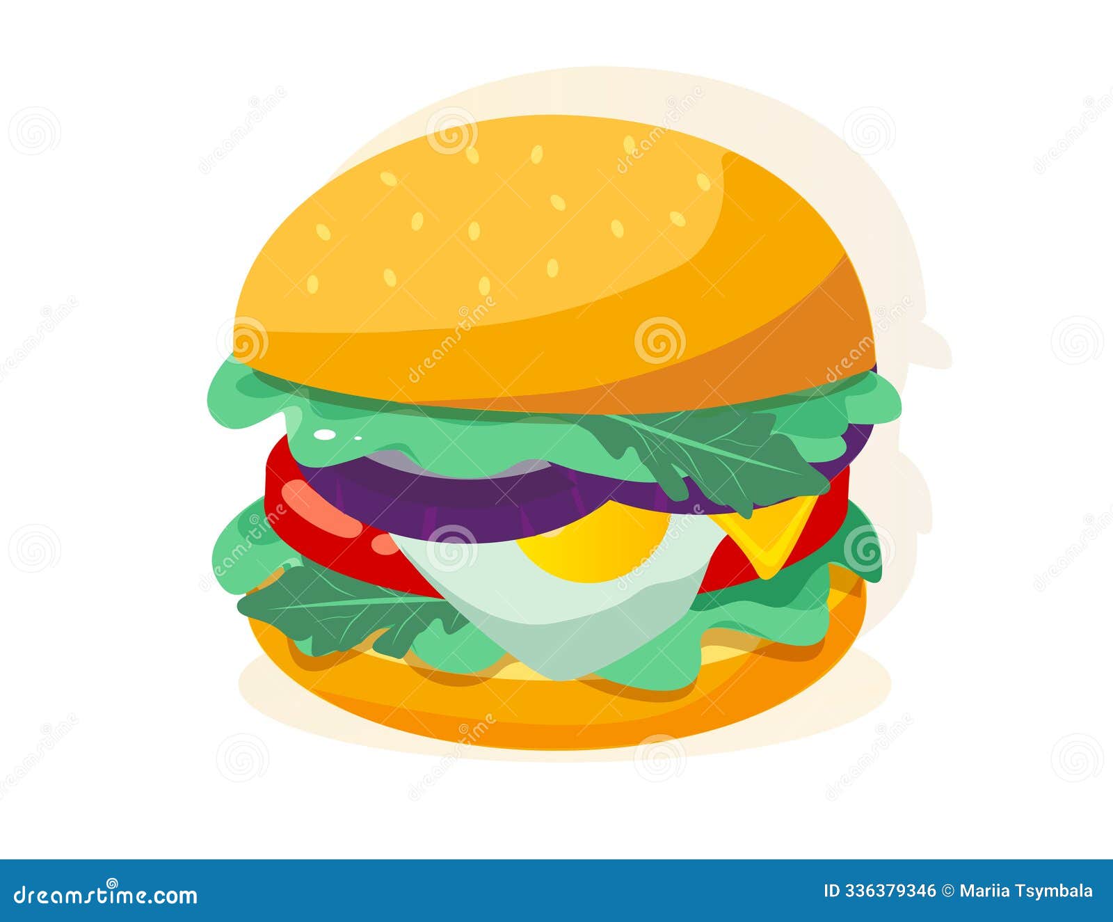 Cute Burger Doodle Template Background Cartoon Vector | CartoonDealer ...