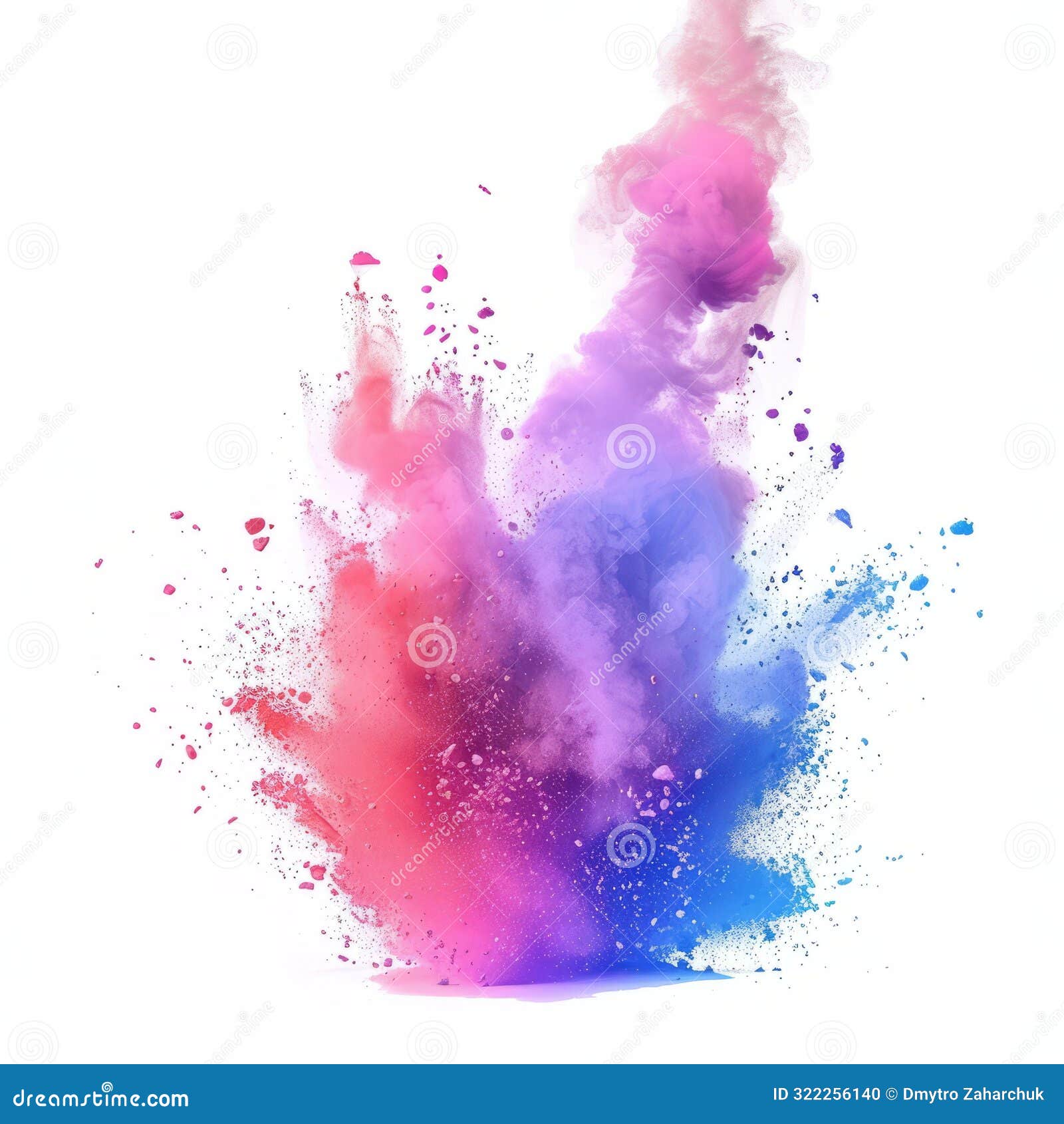 Cute Burst of Colored Powder Exploding on a Clean White Backdrop. Stock ...