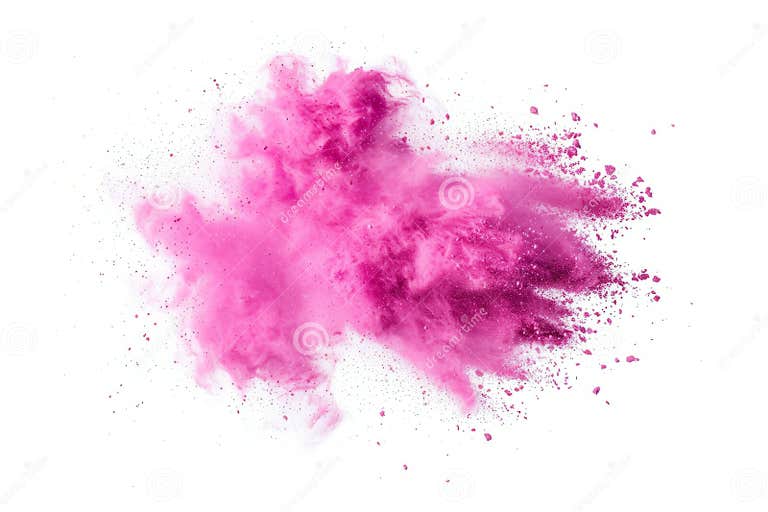 Cute Burst of Colored Powder Exploding on a Clean White Backdrop. Stock ...