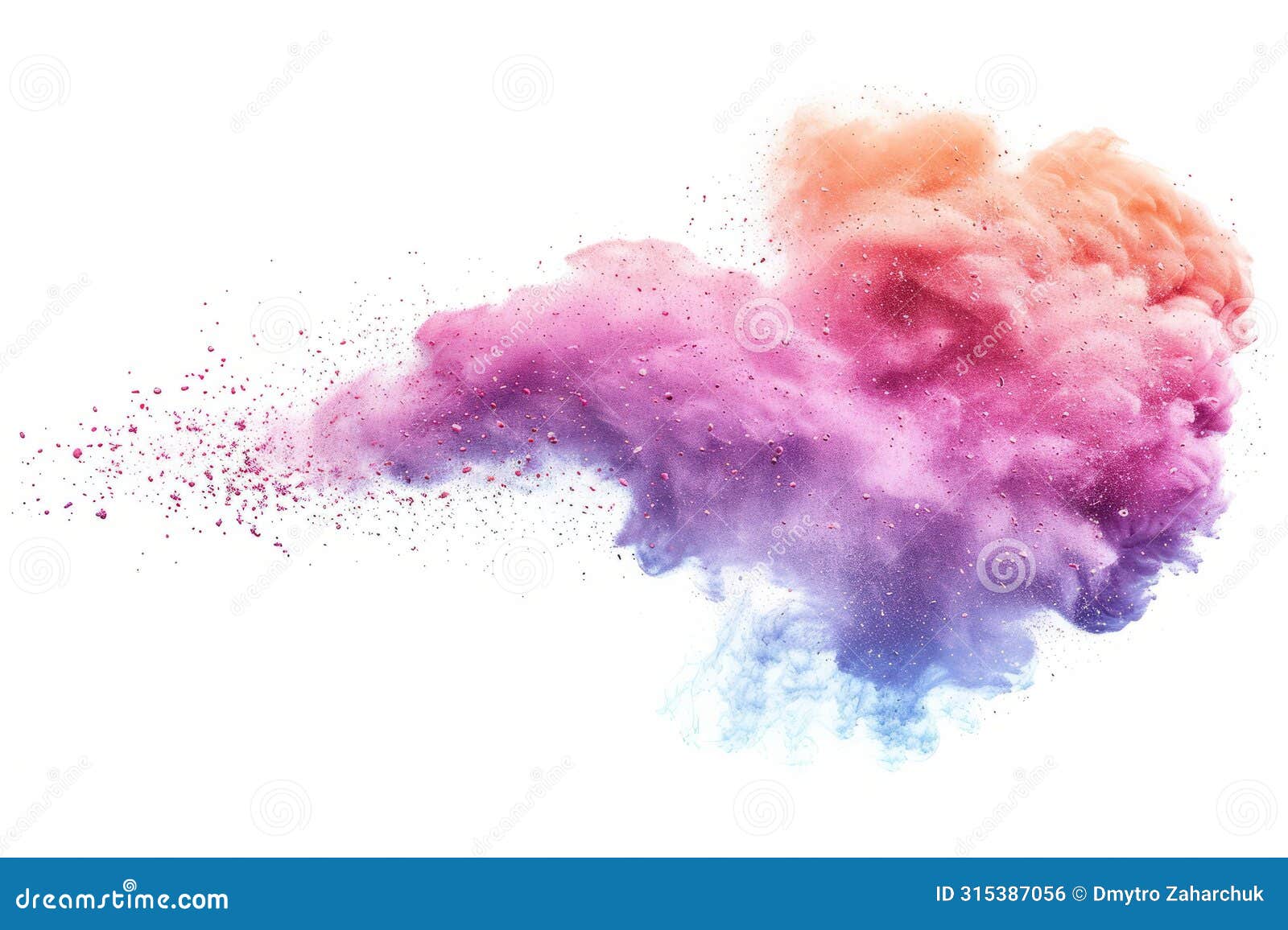 Cute Burst of Colored Powder Exploding on a Clean White Backdrop. Stock ...