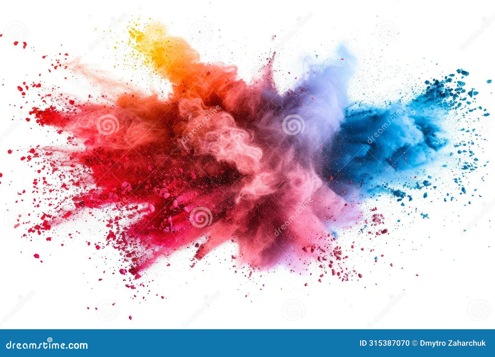 Cute Burst of Colored Powder Exploding on a Clean White Backdrop. Stock ...