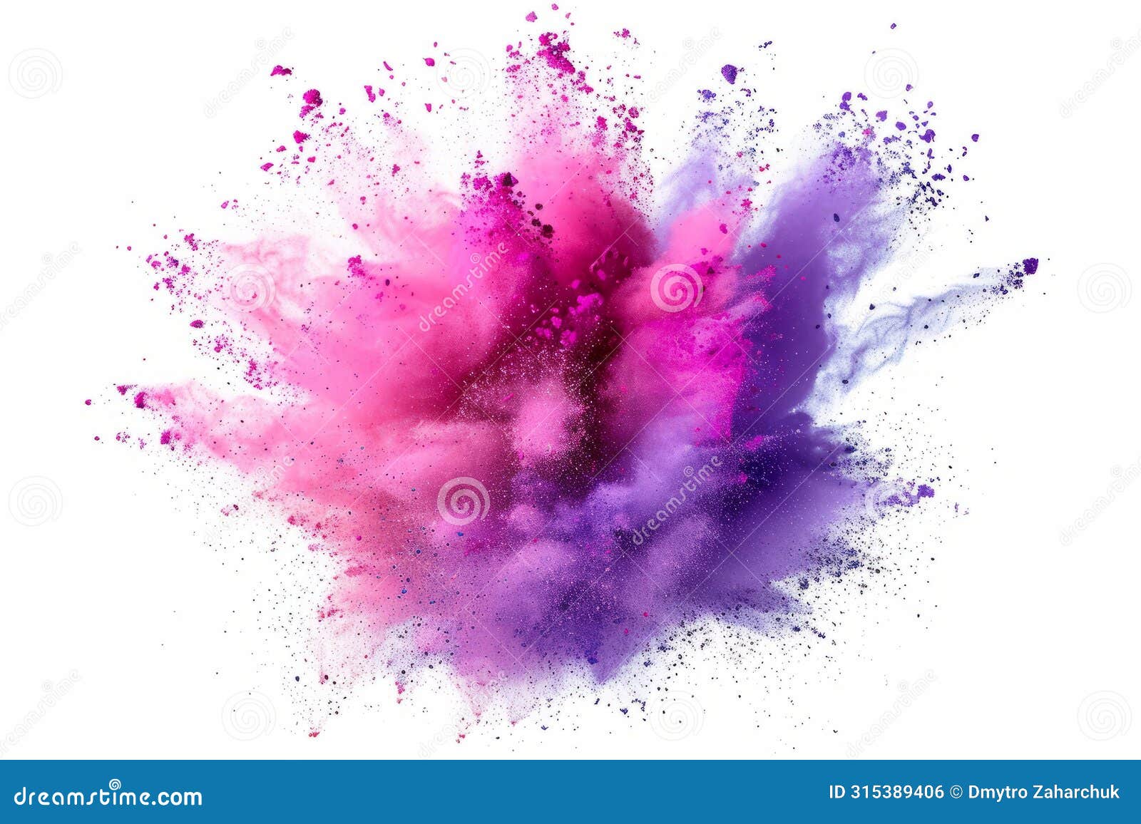 Cute Burst of Colored Powder Exploding on a Clean White Backdrop. Stock ...