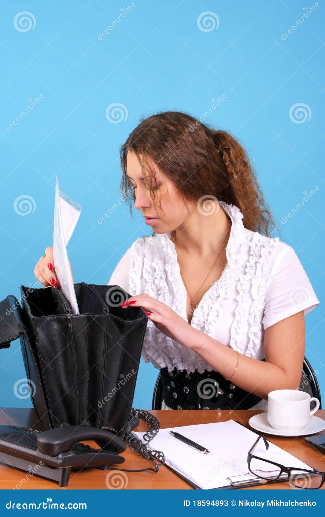 Cute Business Woman Searching Stock Image - Image of professional ...