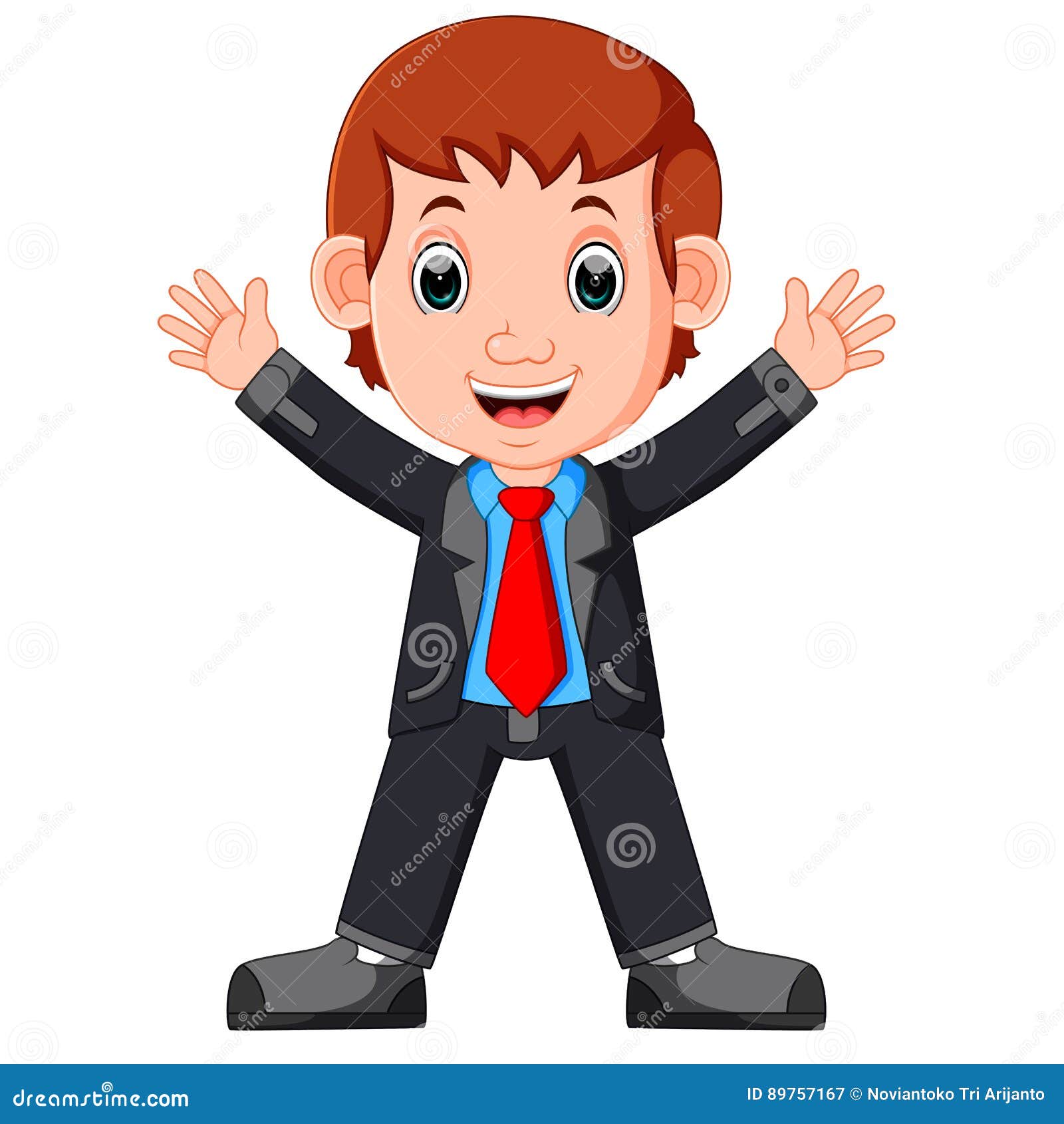 Cute businessman cartoon stock vector. Illustration of happy - 89757167