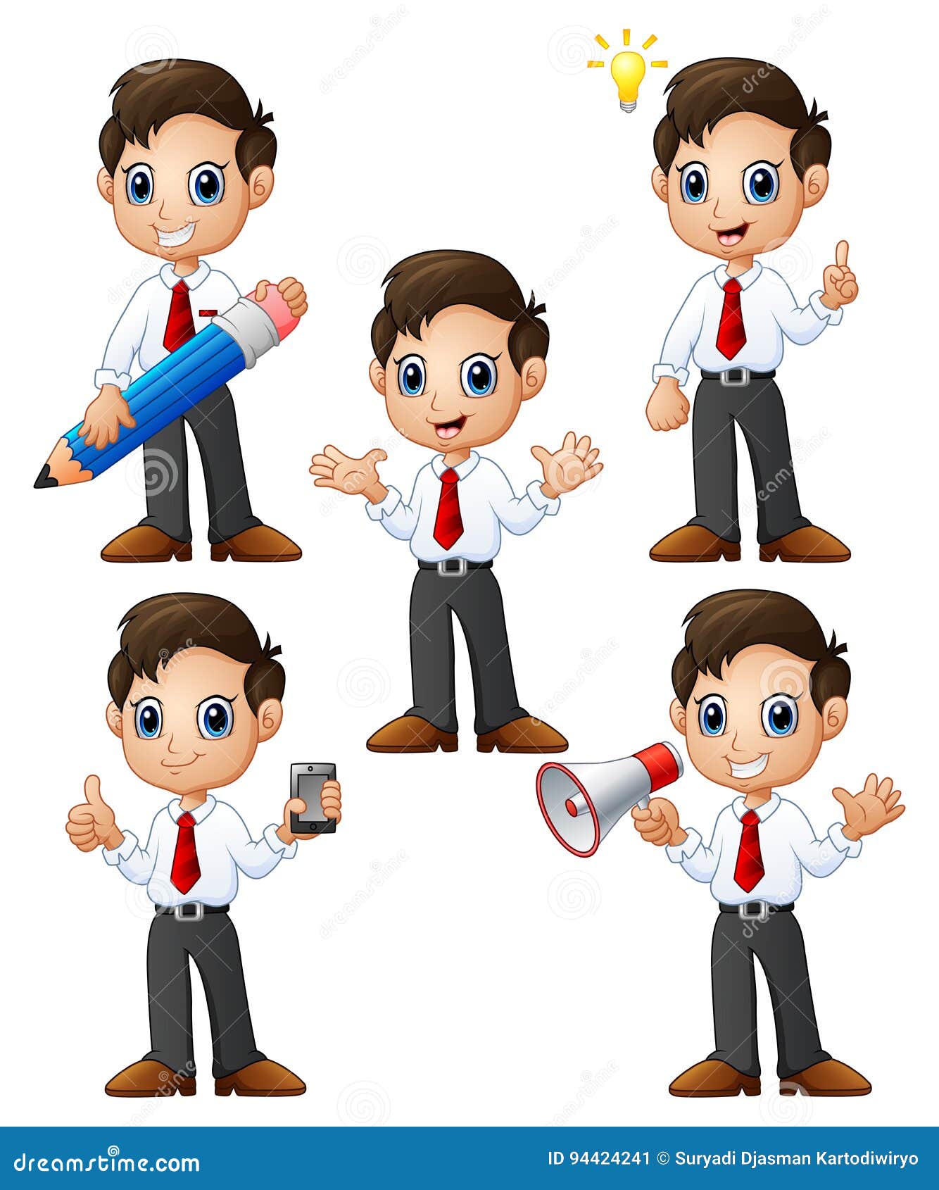 Cute Businessman Infographic Cartoon Flat Design Template Vector ...