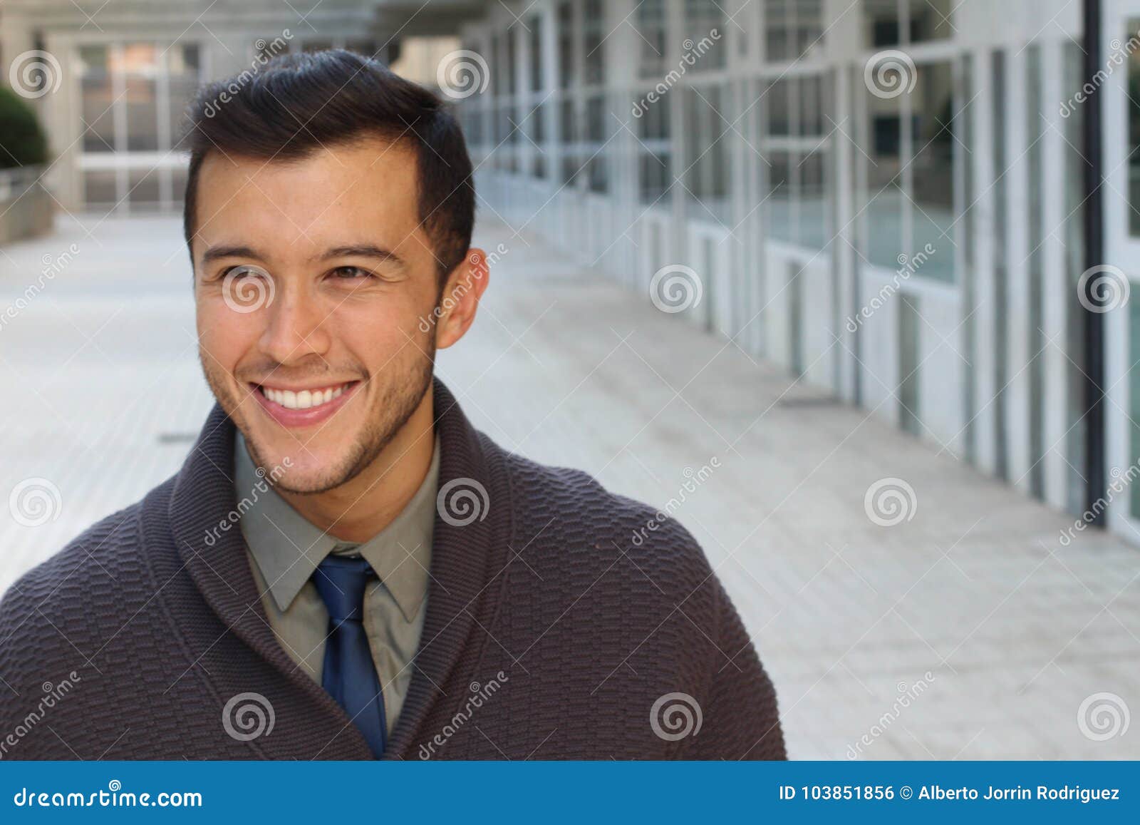 Cute Businessman Smiling with Copy Space Stock Photo - Image of looking ...