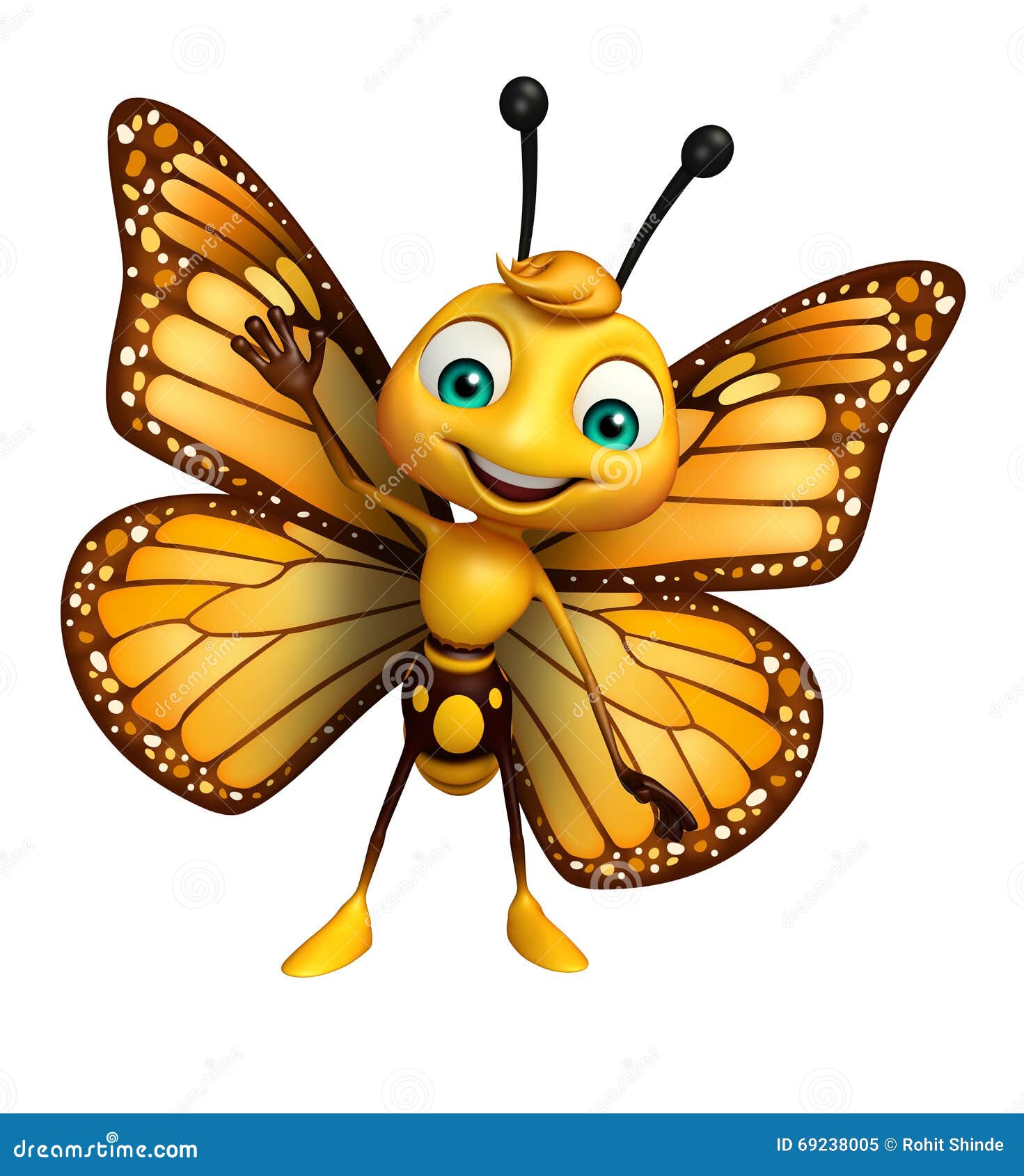 Cute Butterfly Cartoon Character Stock Illustration - Illustration of ...