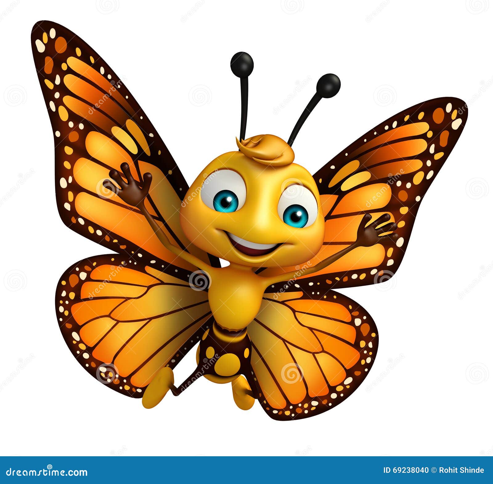 Cute Butterfly Cartoon Character Stock Illustration - Illustration of ...