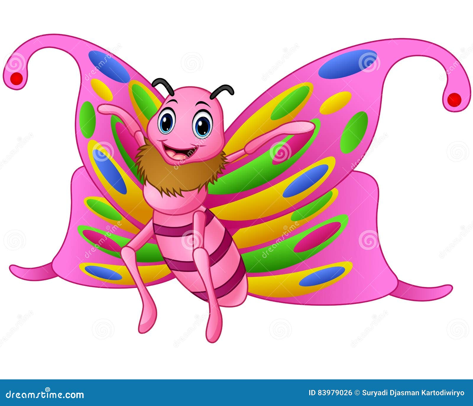 Cute butterfly cartoon stock vector. Illustration of babyish - 83979026