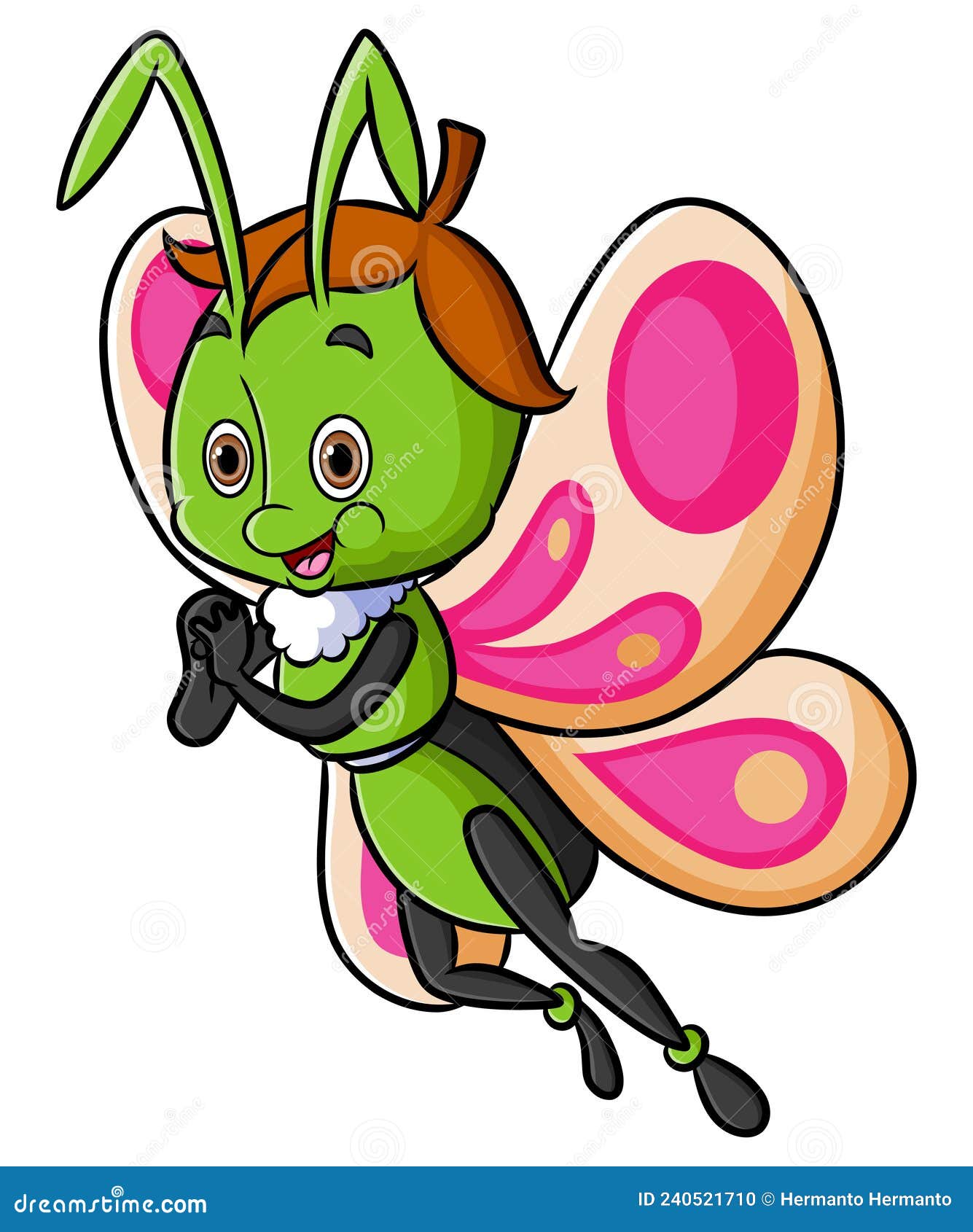 The Cute Butterfly is Flying with the Beautiful Wings Stock Vector ...