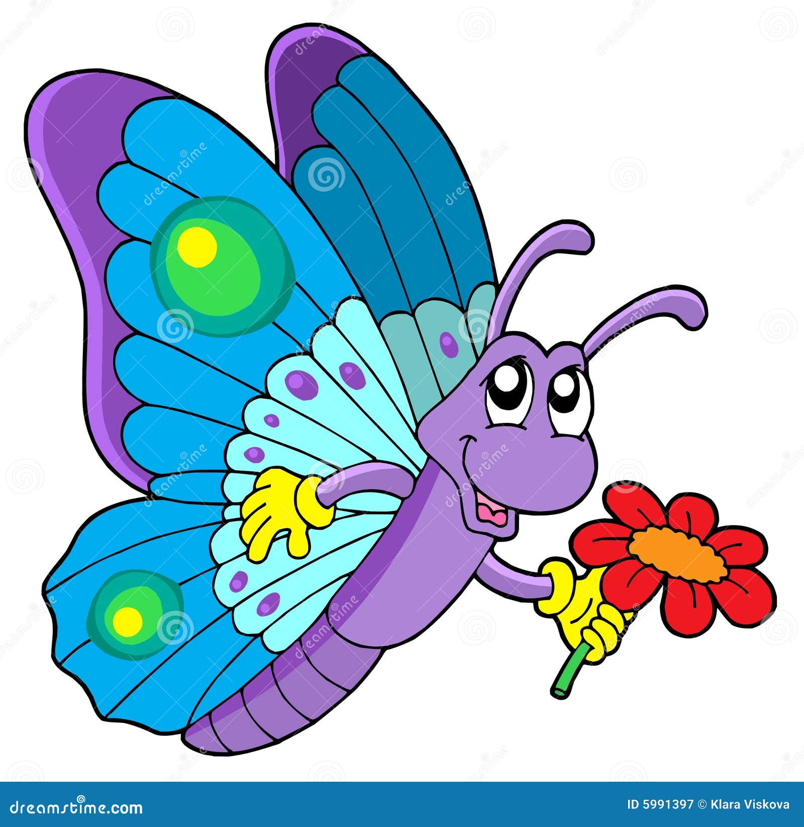 Cute Butterfly Cartoon Character Illustration Royalty-Free Stock Image ...