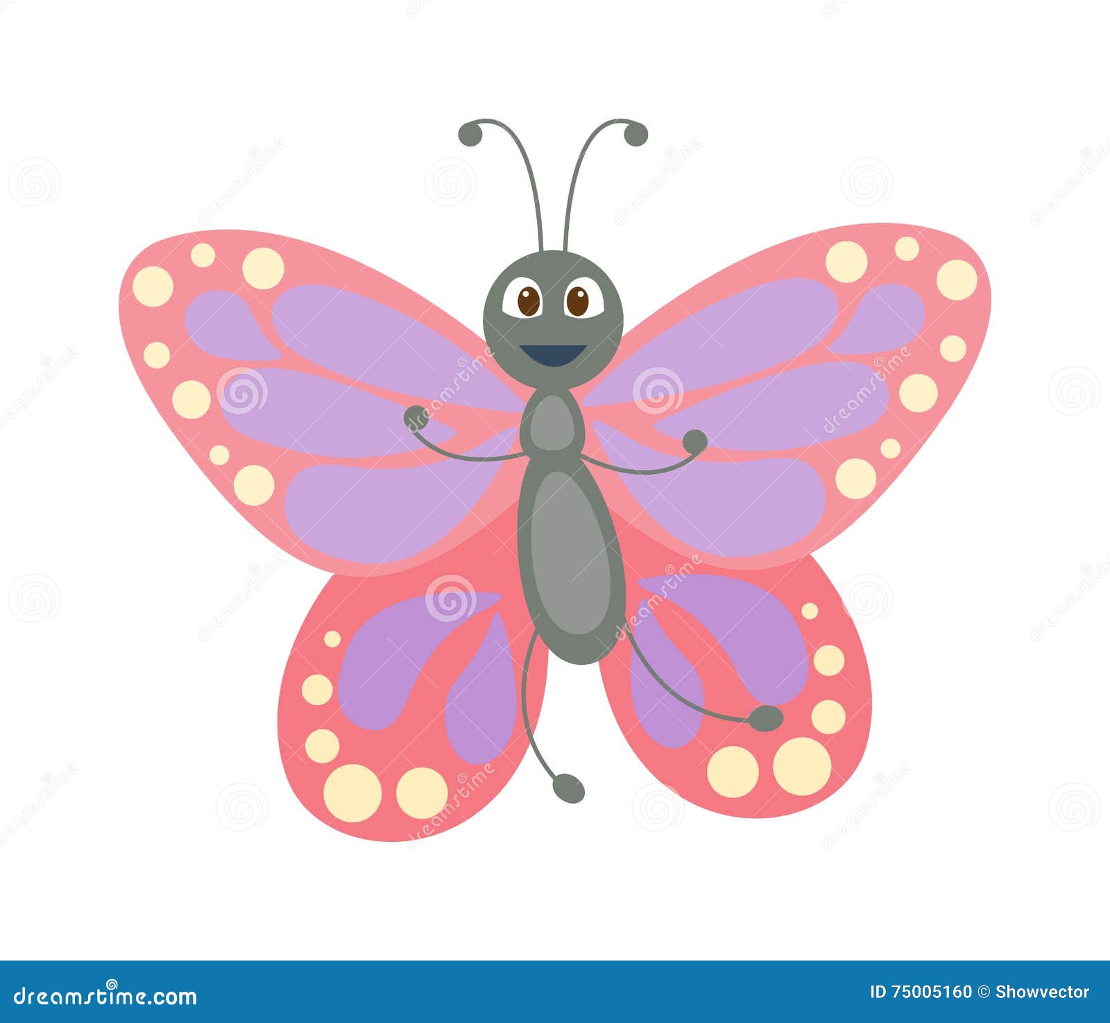Cute Butterfly Vector on White Stock Vector - Illustration of garden ...
