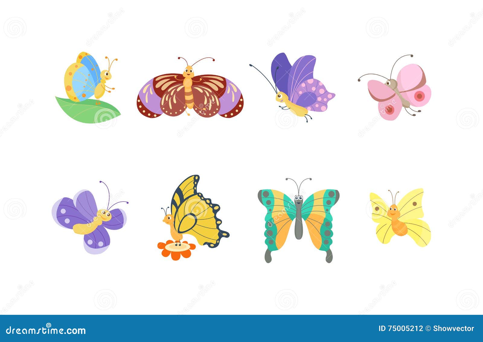 Cute Butterfly Vector on White Stock Vector - Illustration of closeup ...