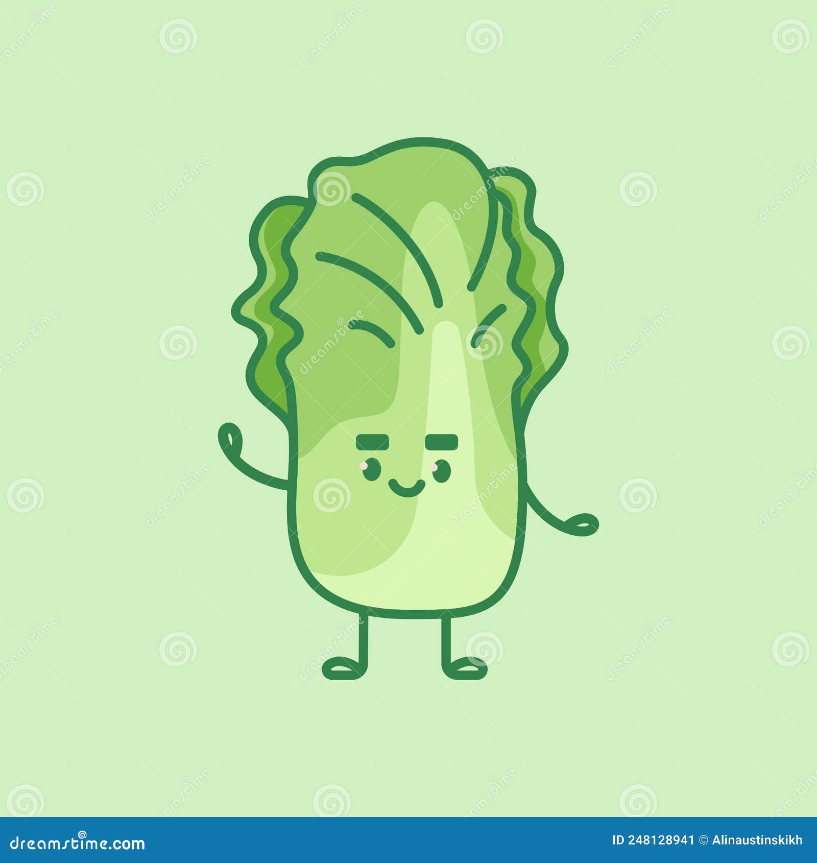 Cute Cabbage Character.Cartoon Vector Isolated Illustration Stock ...