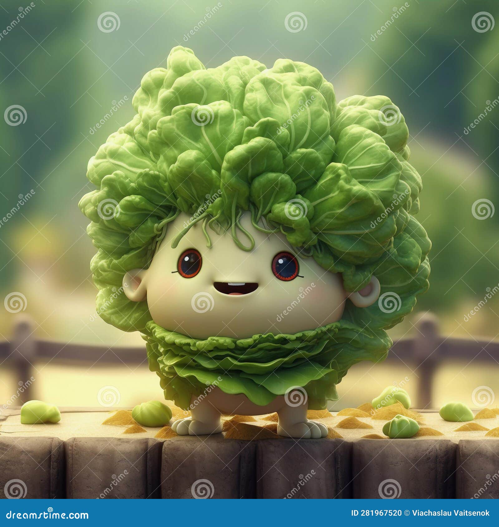 Cute Cabbage Happy Cartoon Character Stock Illustration - Illustration ...