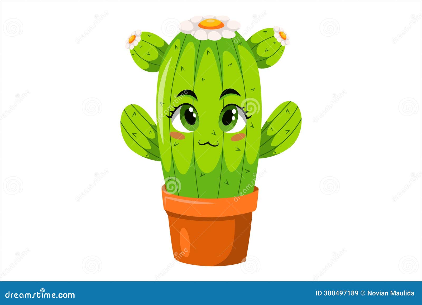 Cute Cactus Character Design Illustration Stock Illustration ...