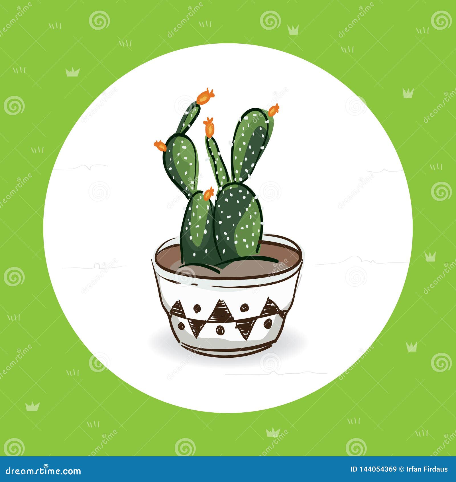 Cute cactus illustration stock vector. Illustration of exotic - 144054369