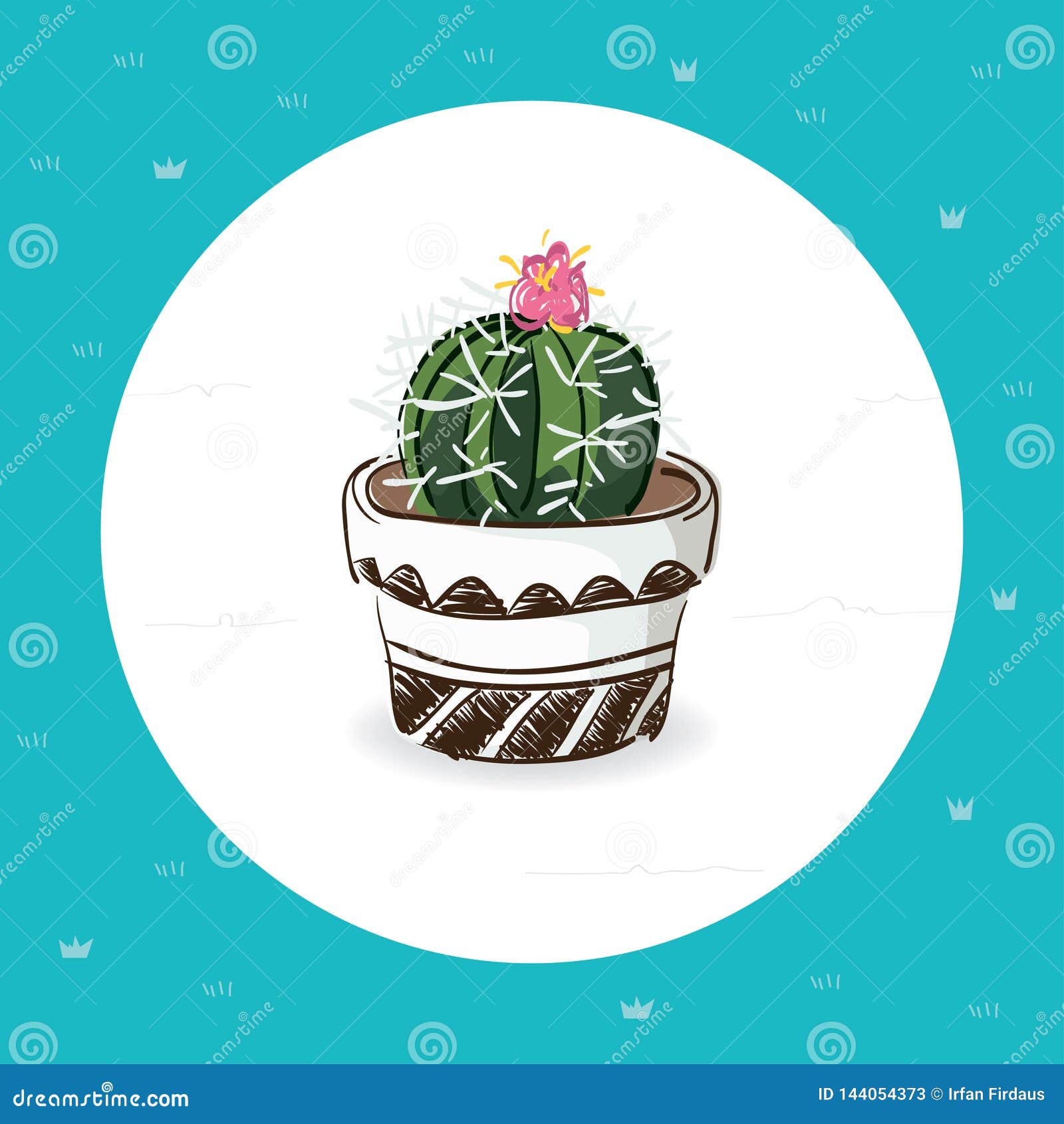 Cute cactus illustration stock vector. Illustration of tropical - 144054373