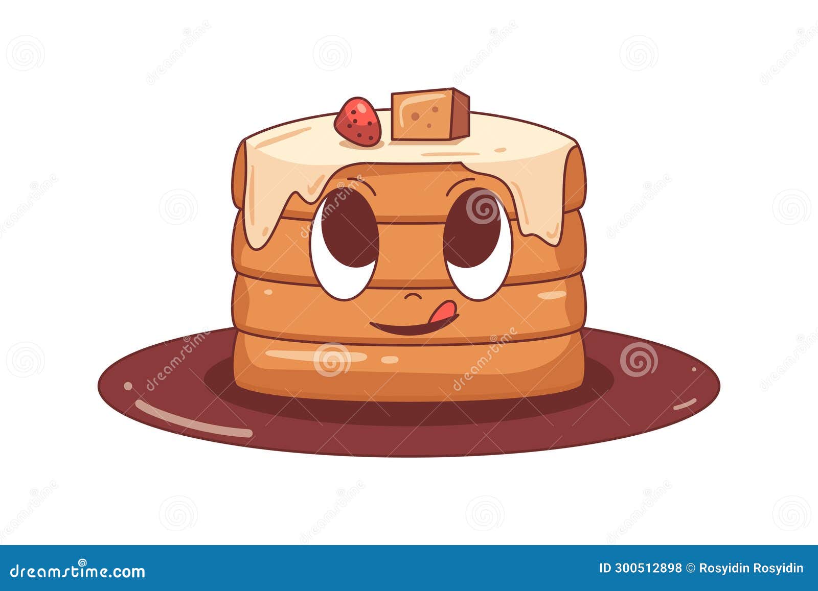 Cute Cake Character Design Illustration Stock Vector - Illustration of ...