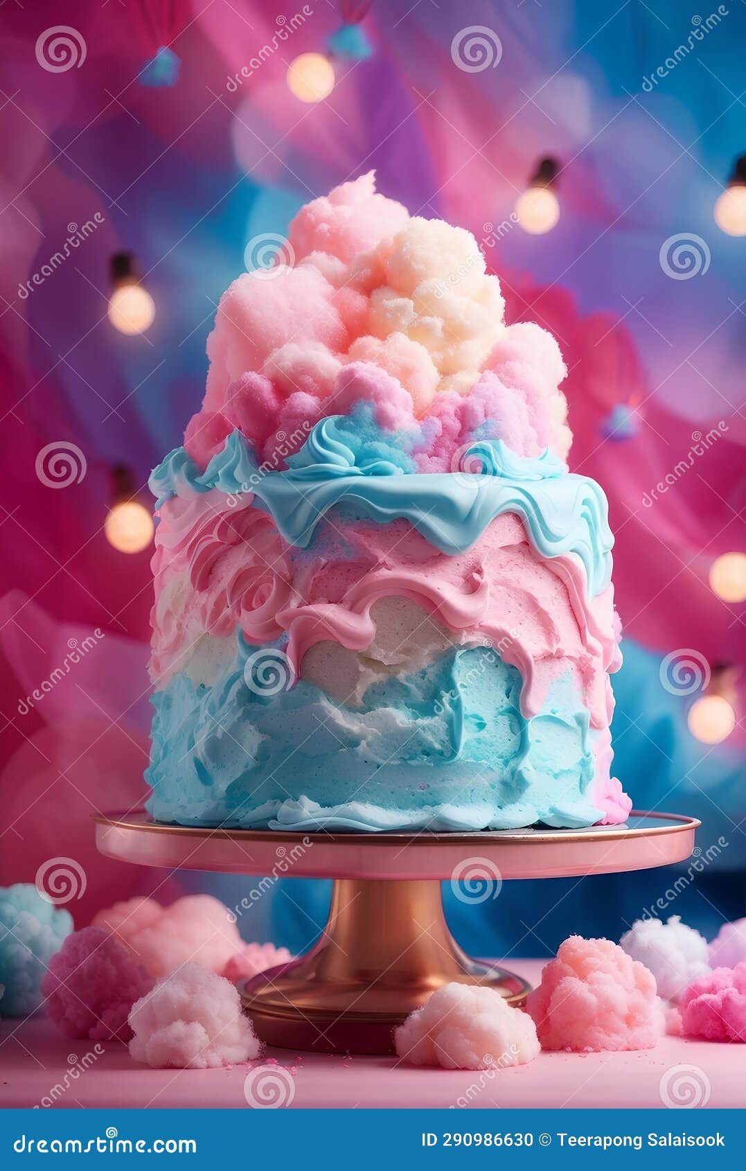 A Cute Cake with a Colorful Light Background Stock Illustration ...