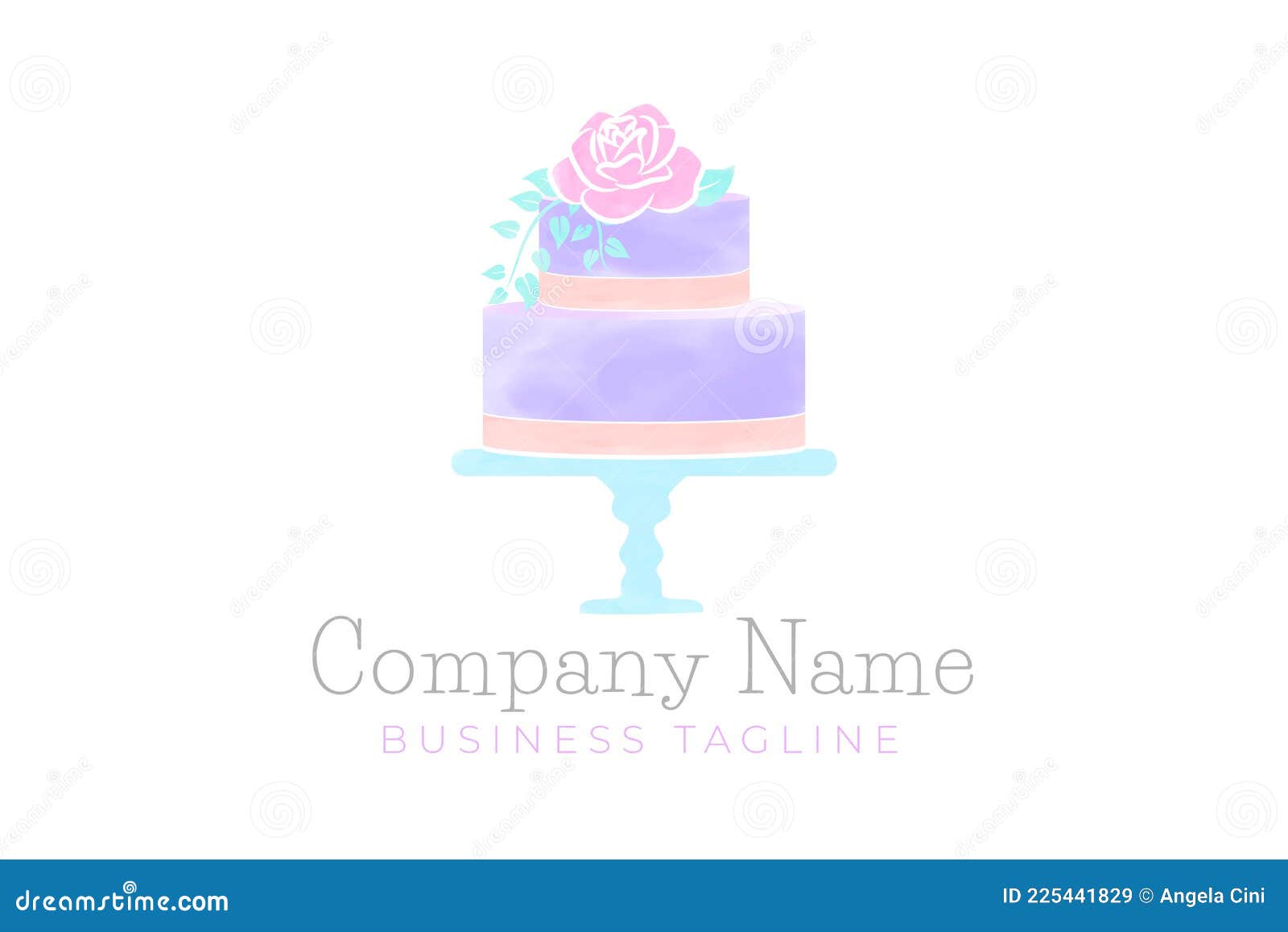 Cute Cake Logo Design stock vector. Illustration of nice - 225441829