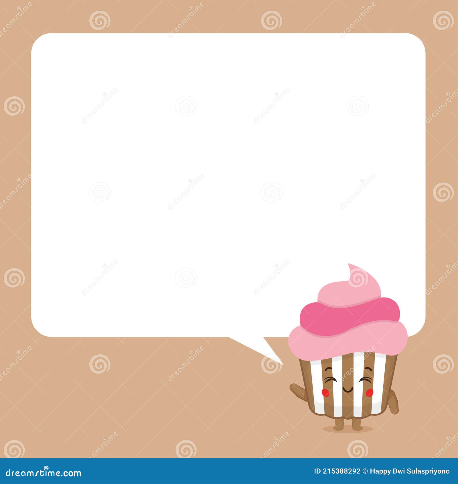 Cute Cake with Speech Bubbles Stock Vector - Illustration of expression ...