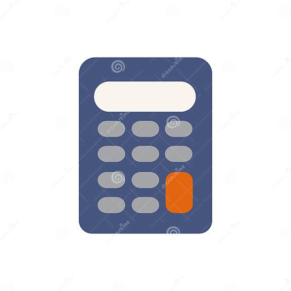 Cute Calculator Icon in Flat Design Style, Vector Illustration Stock ...