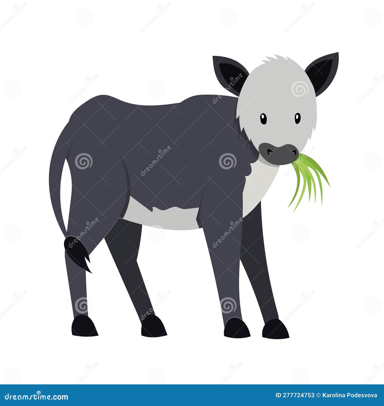Cute Calf Isolated on White Background. Vector Illustration for ...