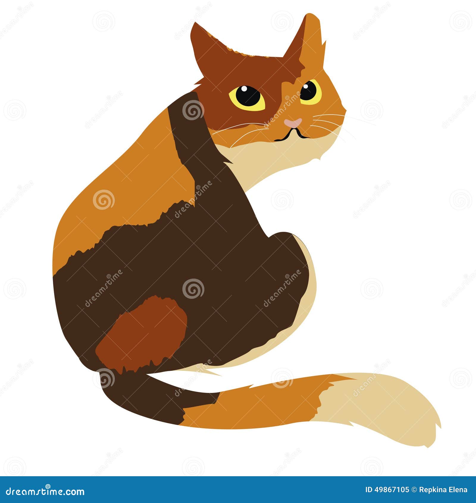 Cute Calico Cat Vector Illustration Stock Vector - Illustration of ...
