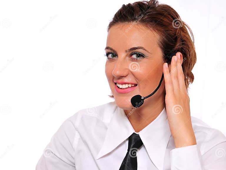 Cute Call Representative stock image. Image of consultation - 11038733
