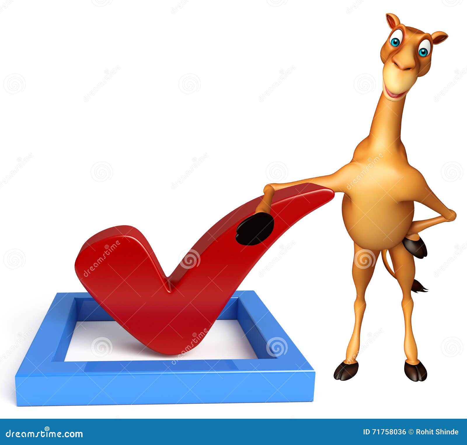 Cute Camel Cartoon Character with Right Sign Stock Illustration ...