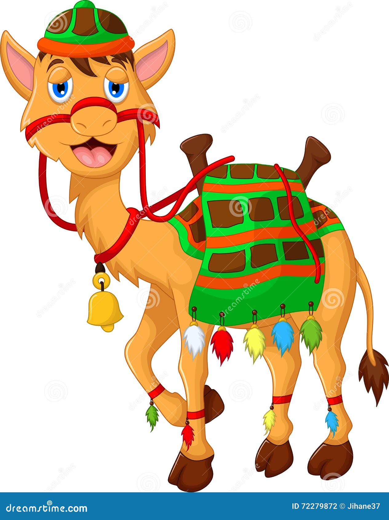 Cute camel cartoon walking stock illustration. Illustration of smiley ...