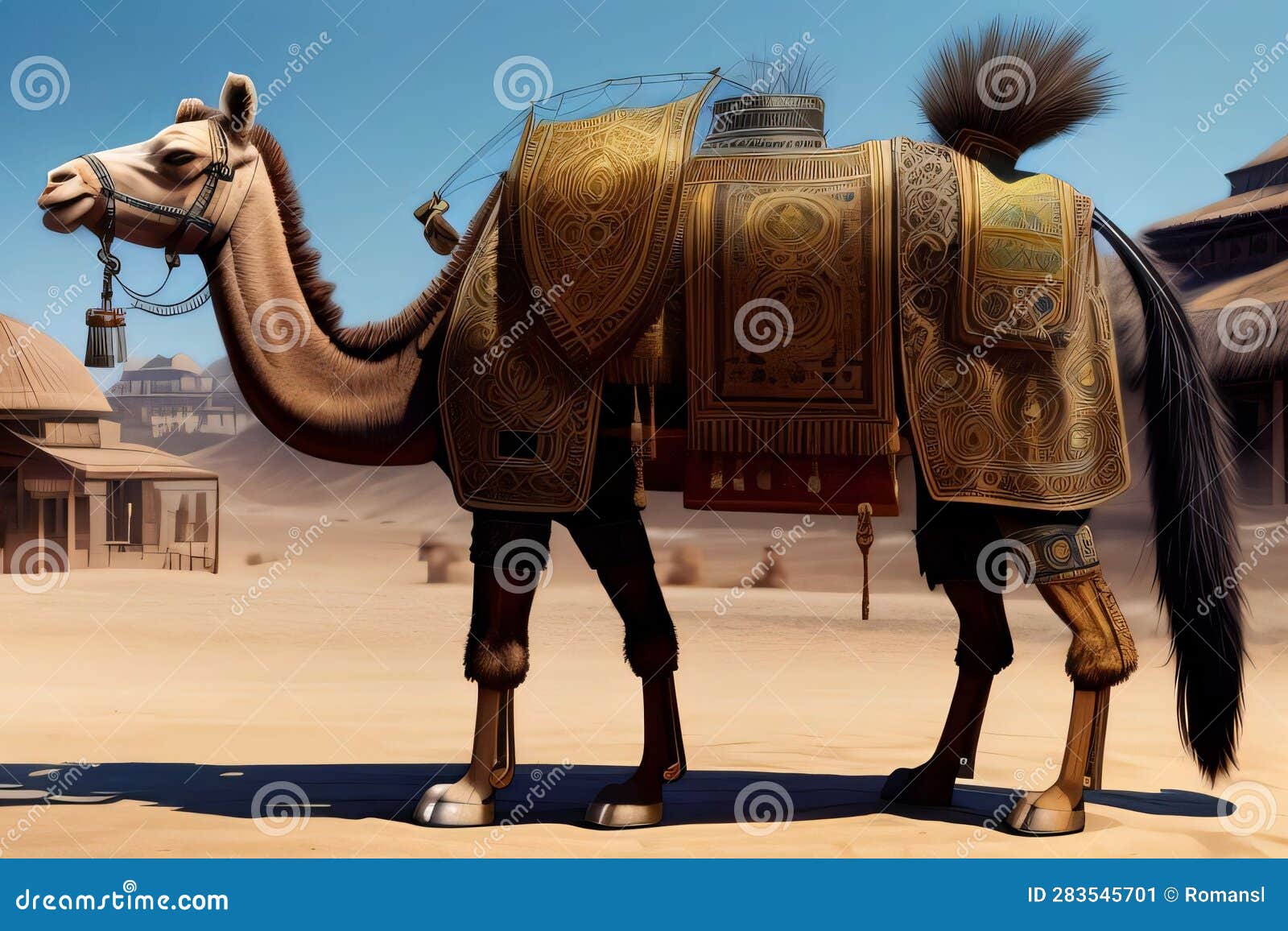 Cute Camel Made Out of Metal Generated by AI. Robot Camel Stock ...