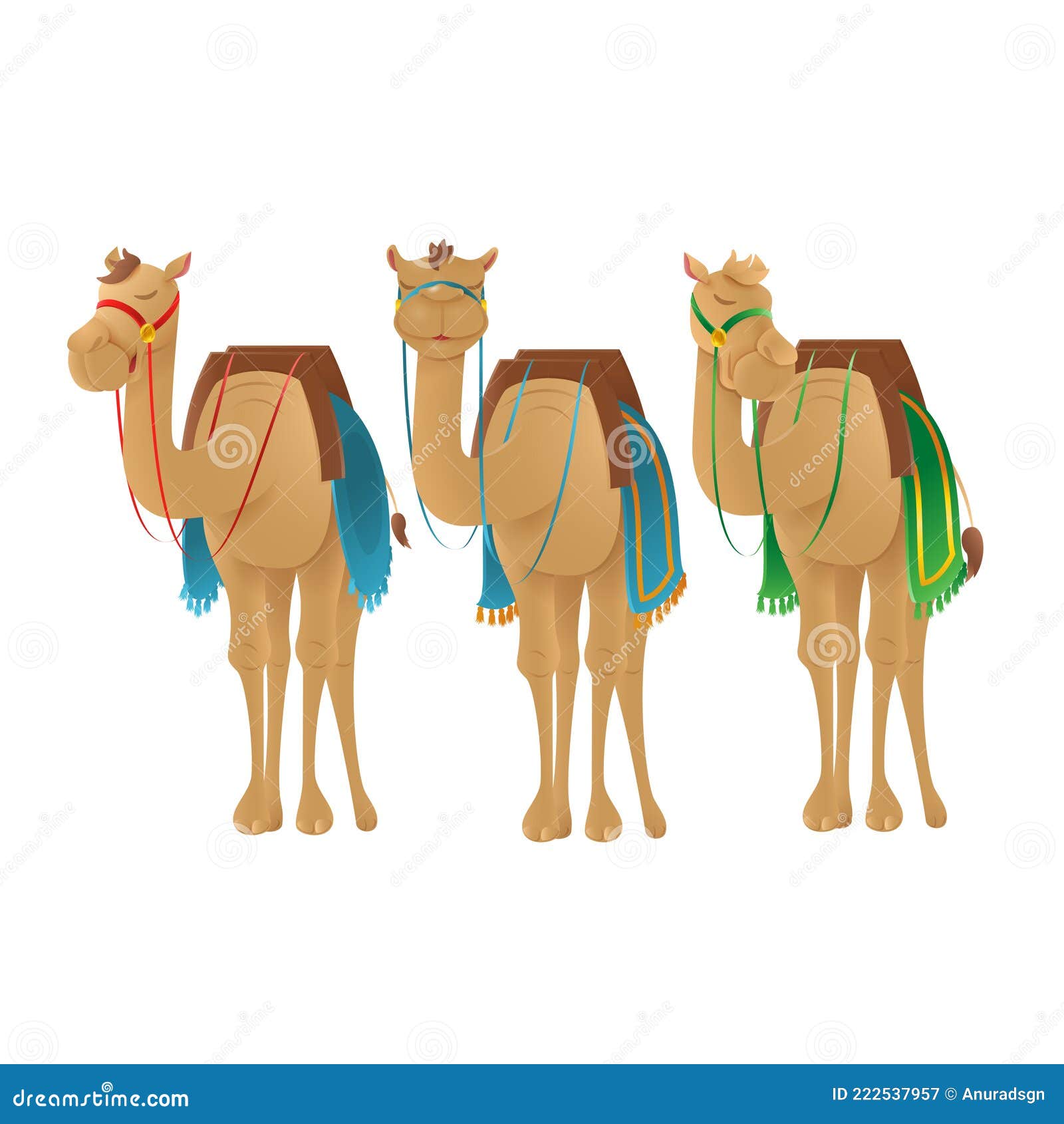Cute Camels With Three Kings Crowns Celebrate Epiphany - Cartoon Style ...