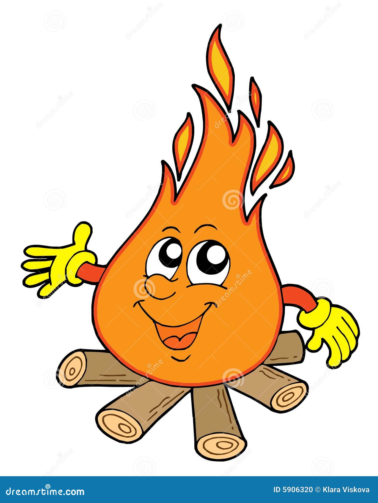 Cute camp fire stock vector. Illustration of precaution - 5906320
