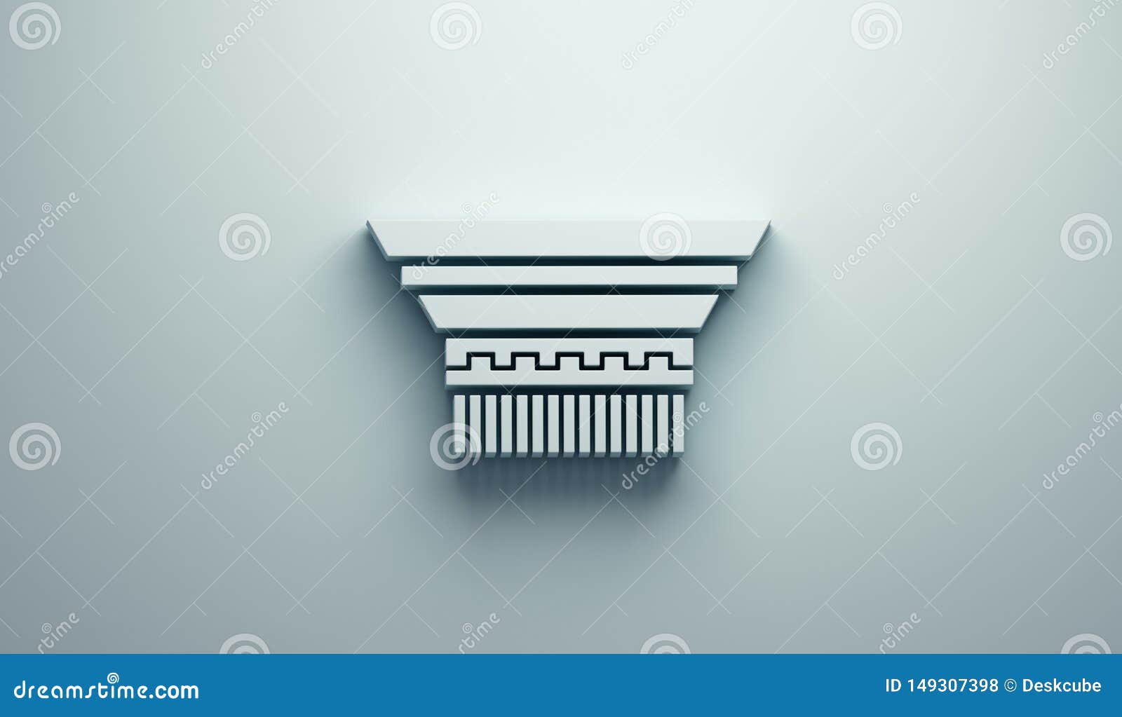 Cute Capital Column.3D Render Illustration Stock Illustration ...