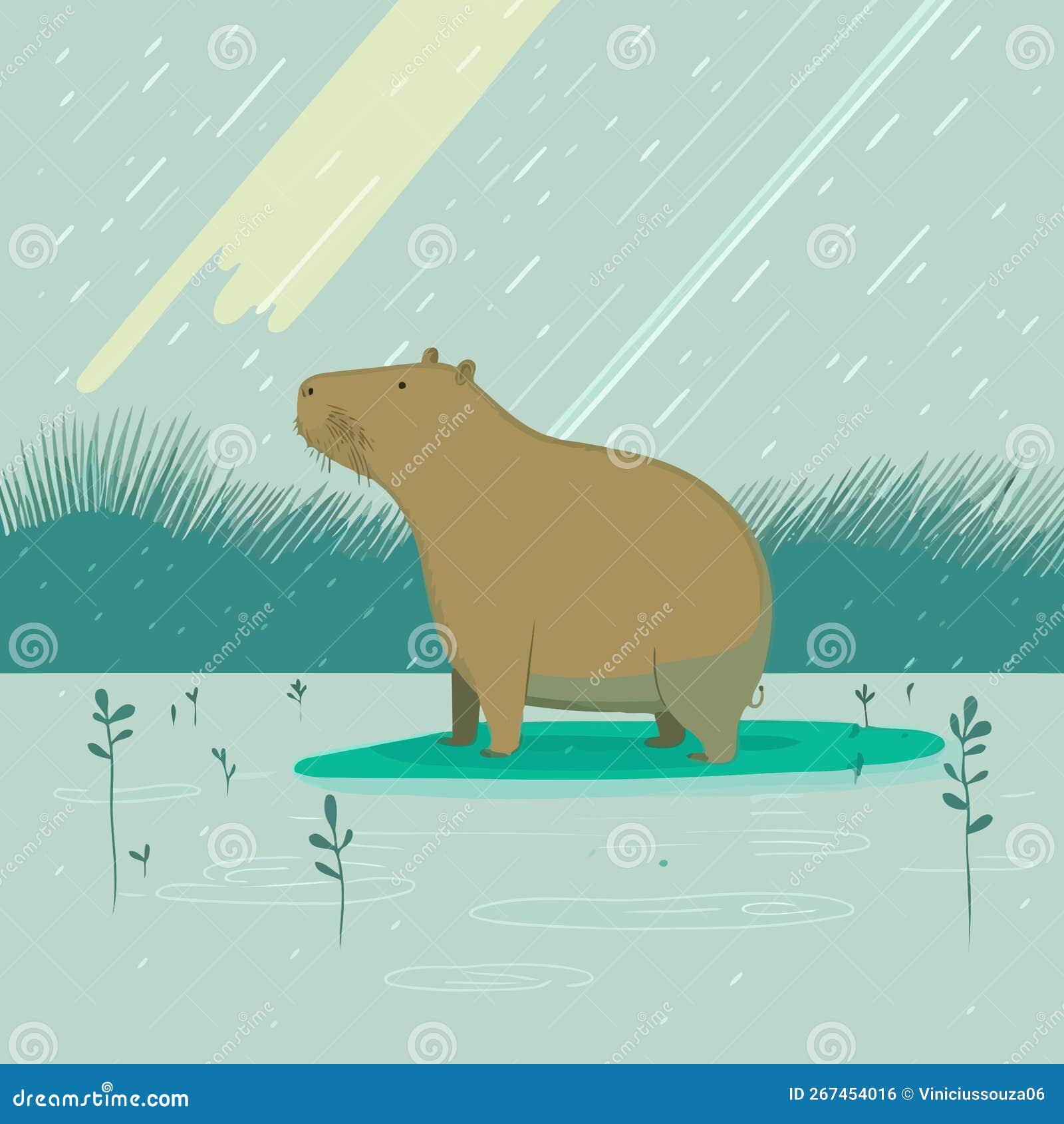 Capybara Animal Cartoon Colored Clipart | CartoonDealer.com #255597831